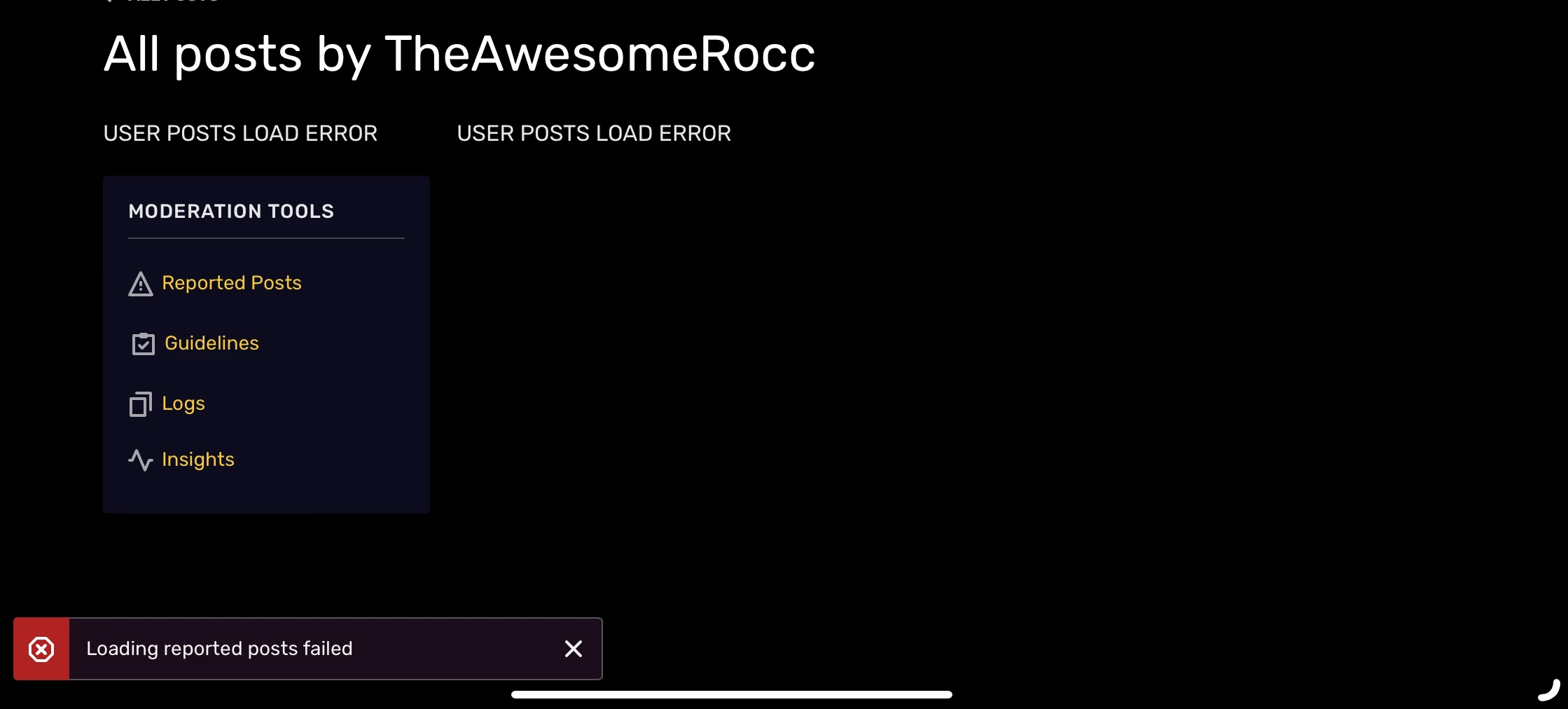 USER POSTS LOAD ERROR | Fandom