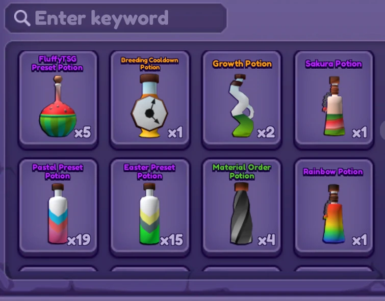 Looking for preset potions | Fandom