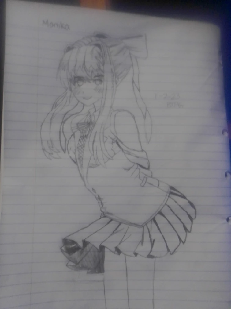 Monika drawing I did recently... | Fandom