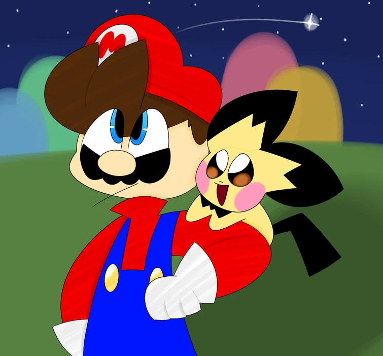 Mario and Pichu looking at the stars | Fandom