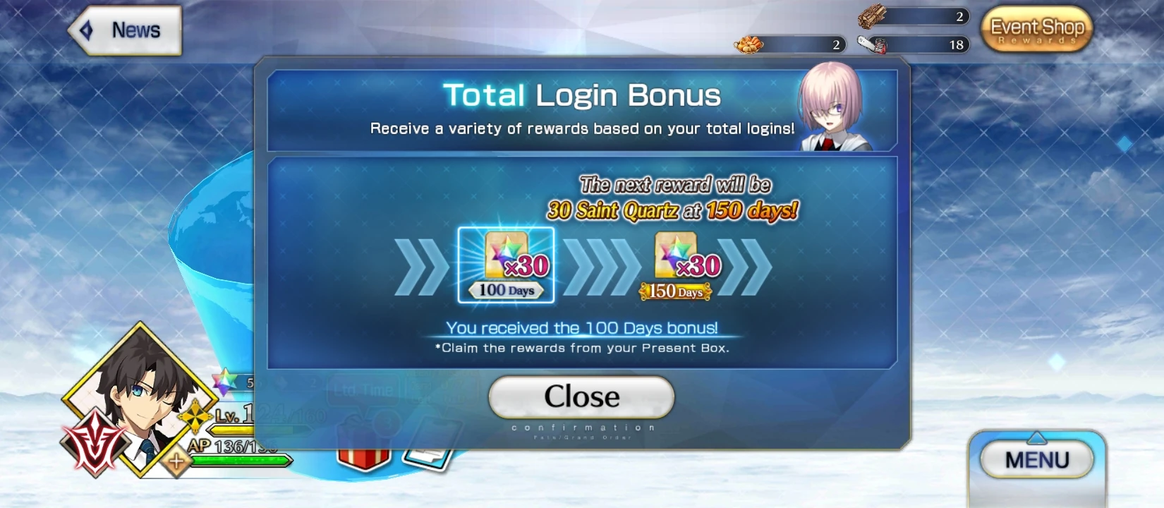 100 days to get 30 Saint Quartz | Fandom