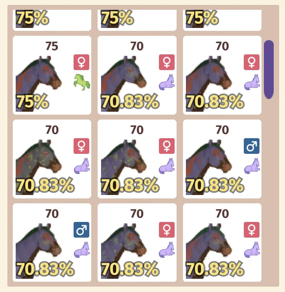 CC Horses (70-79%) | Fandom