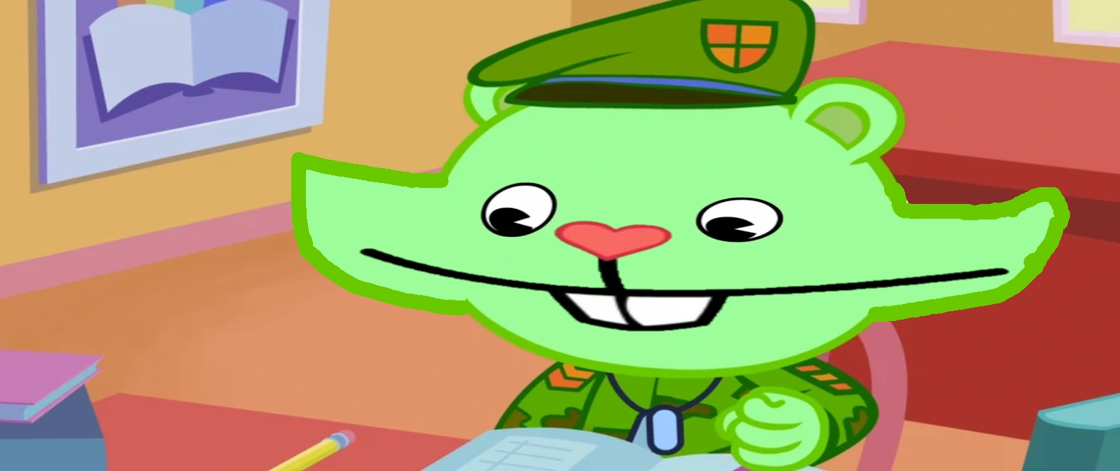 Describe this meme with "Flippy when" with, his/the/Flaky | Fandom