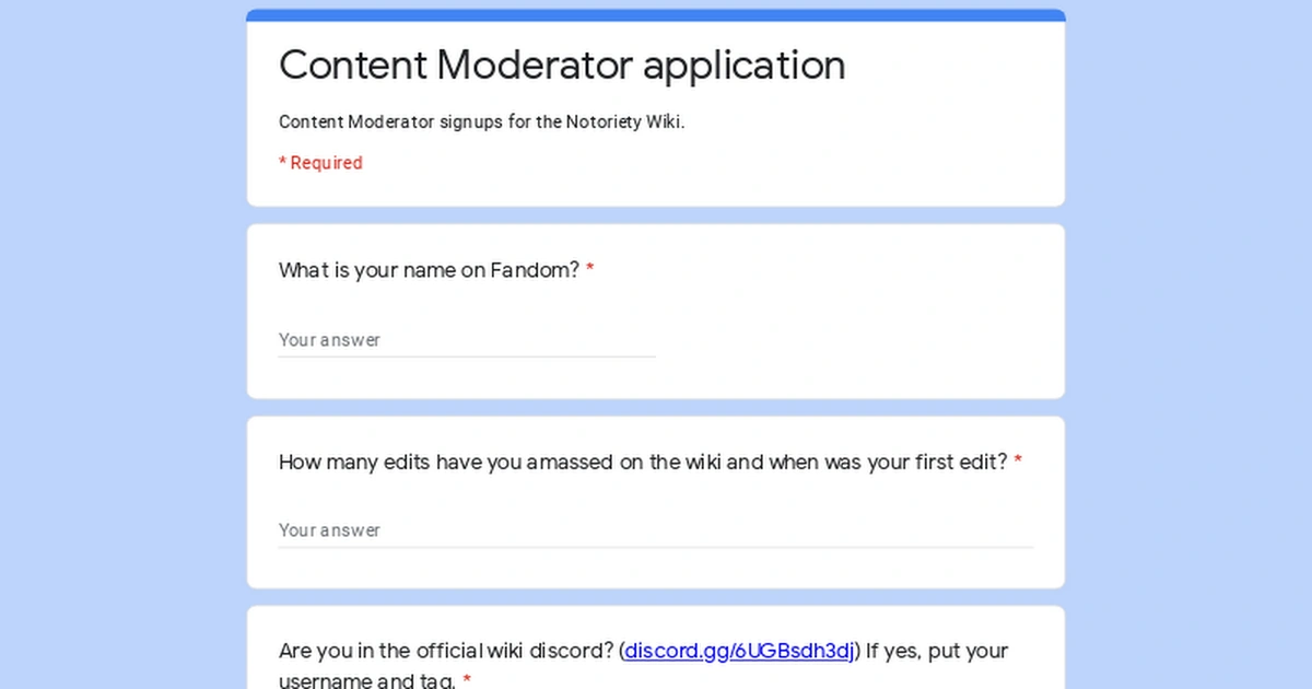 Regarding edit summaries and Content Moderator applications. | Fandom