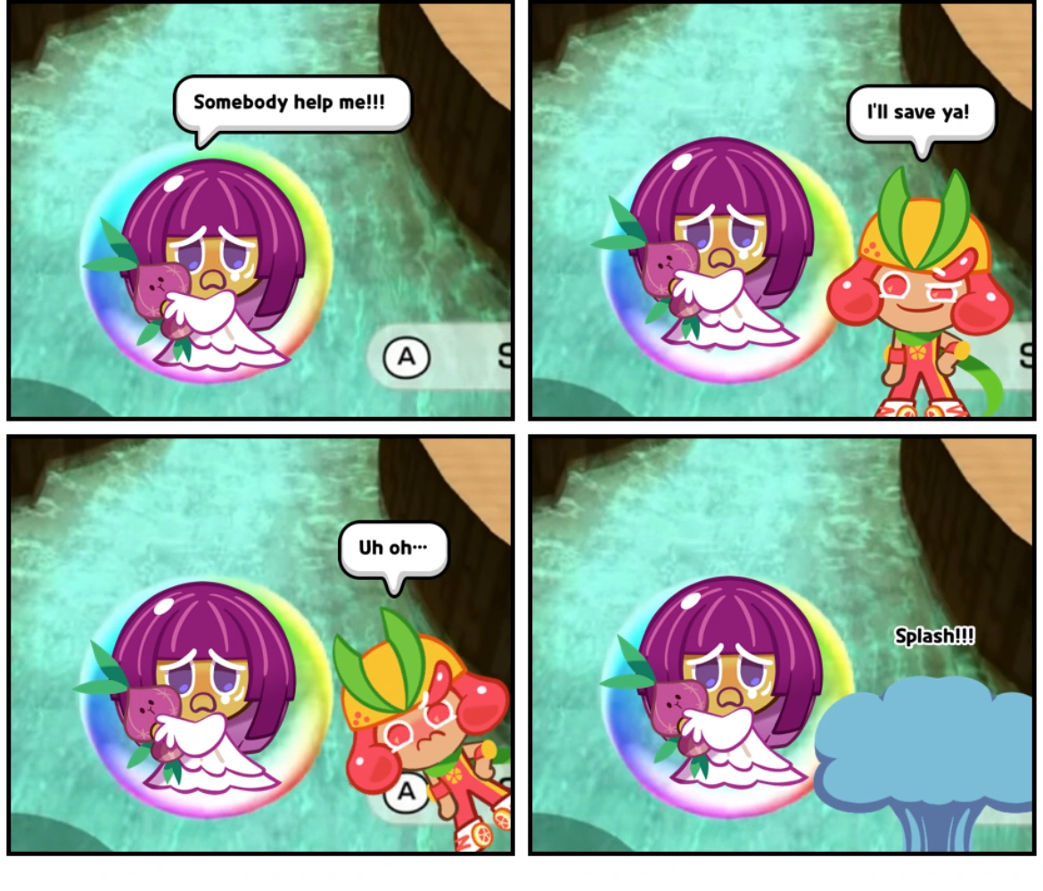 Grapefruit cookie tries to save a trapped onion cookie | Fandom