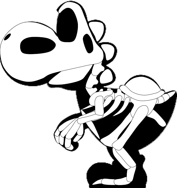 Yoshi from Super Mario but as a Scott Hartman-style Skeletal Diagram ...