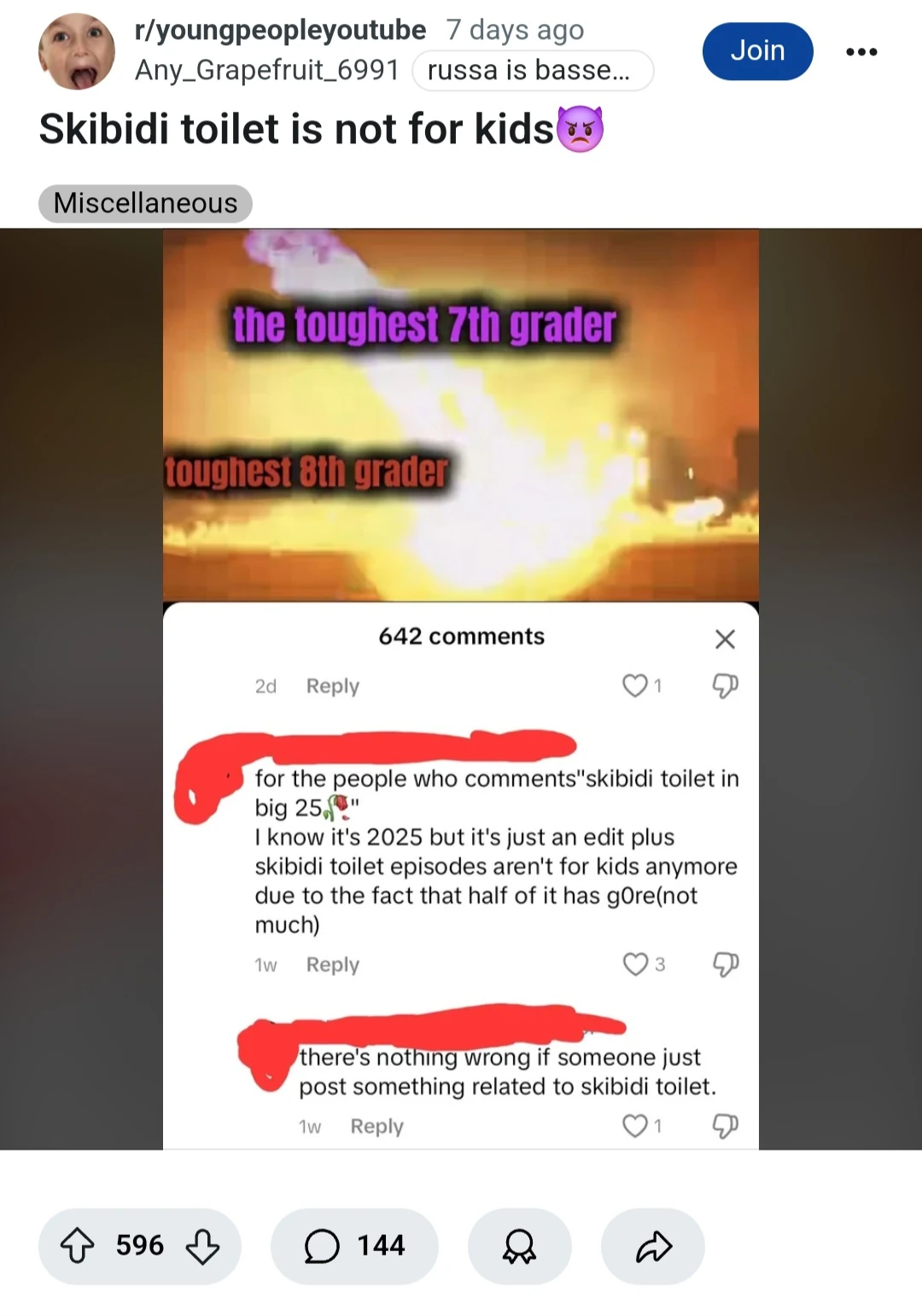 Wasn't there literally a no skibidi toilet rule on there? Why would ...