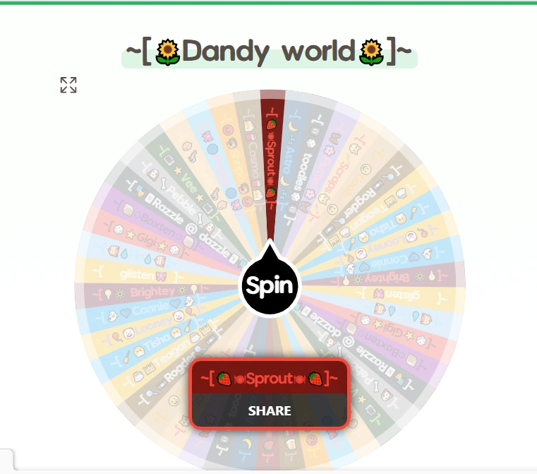 spinning the wheel until it lands on my fav dandys world character ...