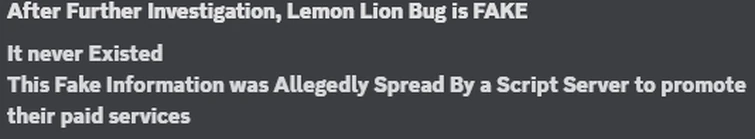 Lemon Lion bug is real? | Fandom