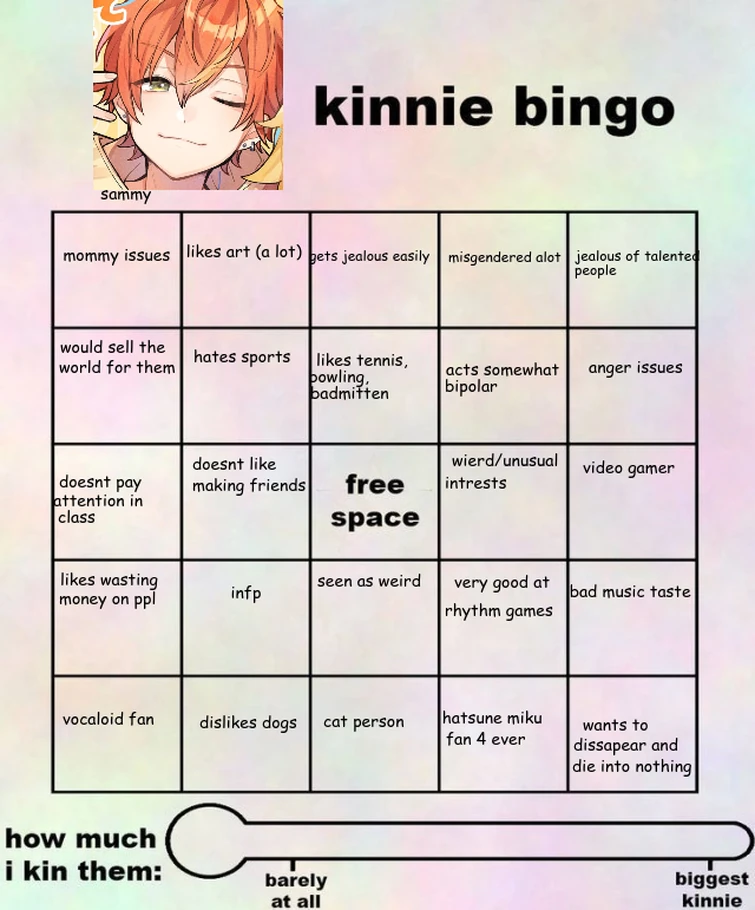 I MADE A KINNIE BINGO OF MYSELD QJSHBGDVHYUIJSKMJAHAHAHA | Fandom