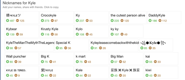 I searched up nicknames for Kyle- | Fandom