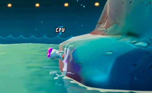 Squidward hanging on in Nickelodeon all star brawl 2 | Fandom