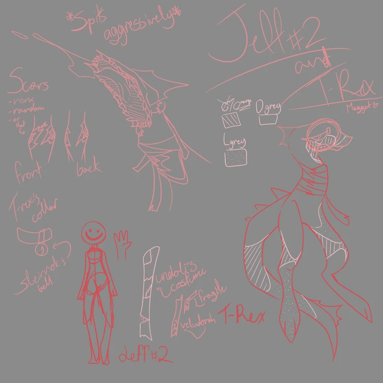Jeff#2 and T-Rex ref sheet (WIP) | Fandom
