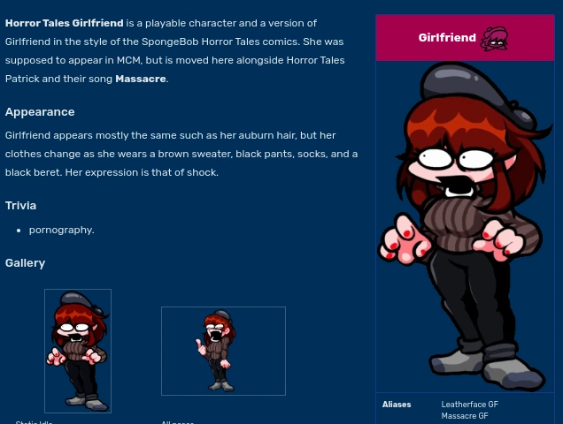 someone just put trivia on horrortales girlfriends page | Fandom