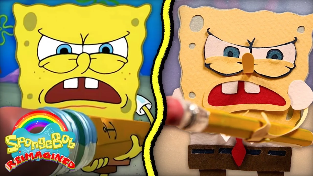 If SpongeBob was a Stop Motion Paper Cartoon 📝 | "Frankendoodle ...