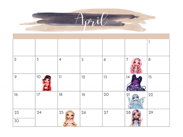 Birthday Calendar: April | Fandom