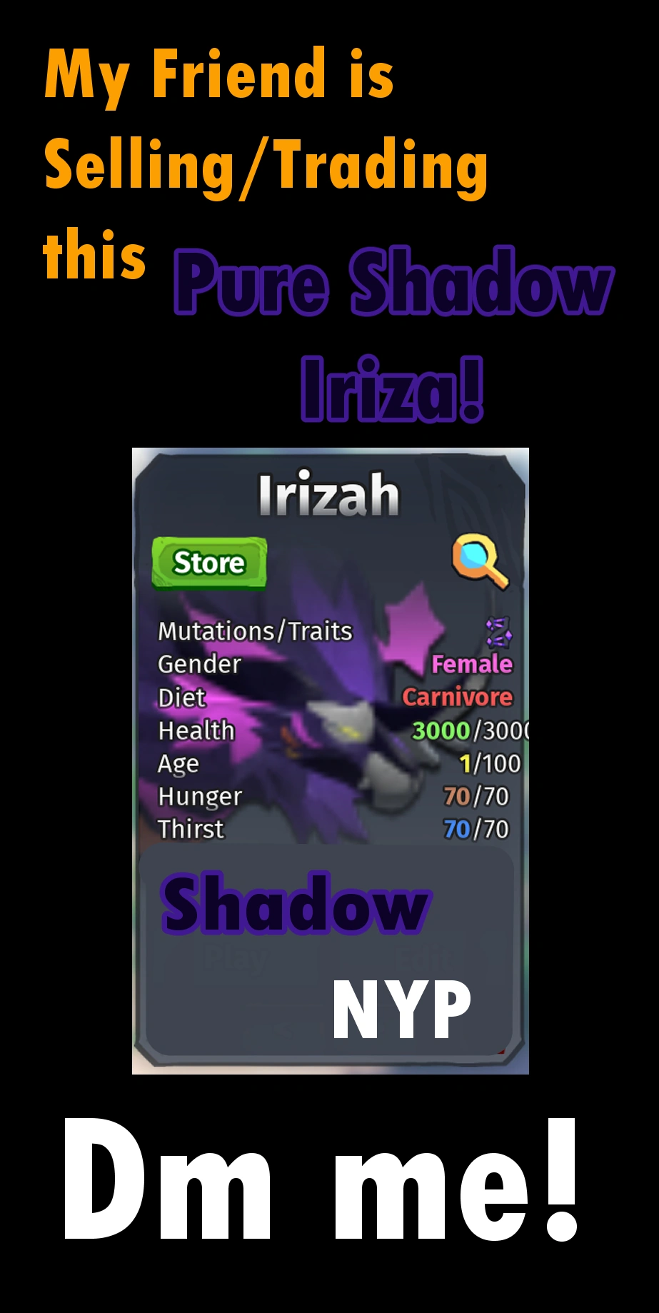A friend is Selling/Trading a Pure Shadow Irizah! | Fandom