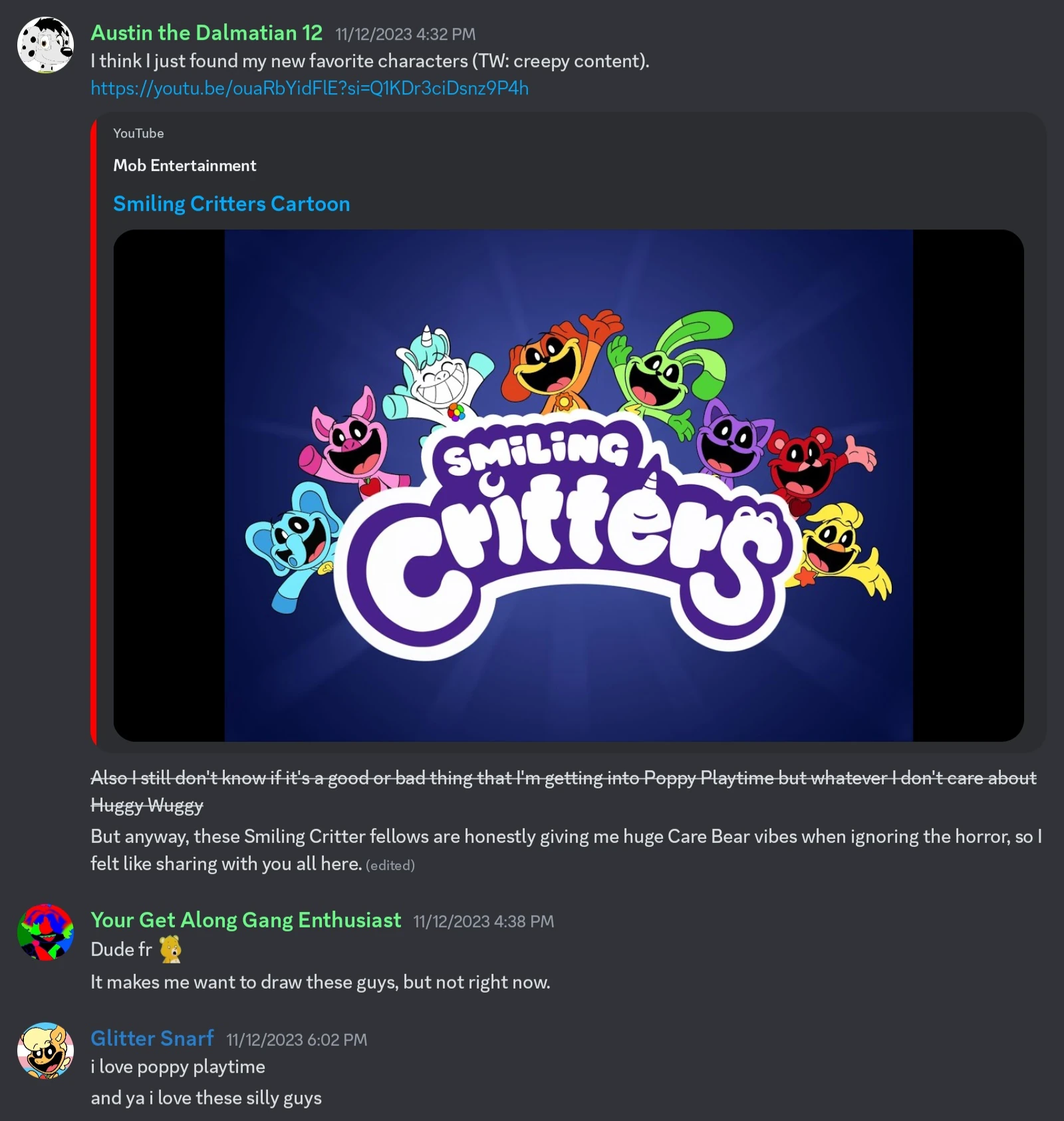 Confirming the inspiration of the Smiling Critters. | Fandom