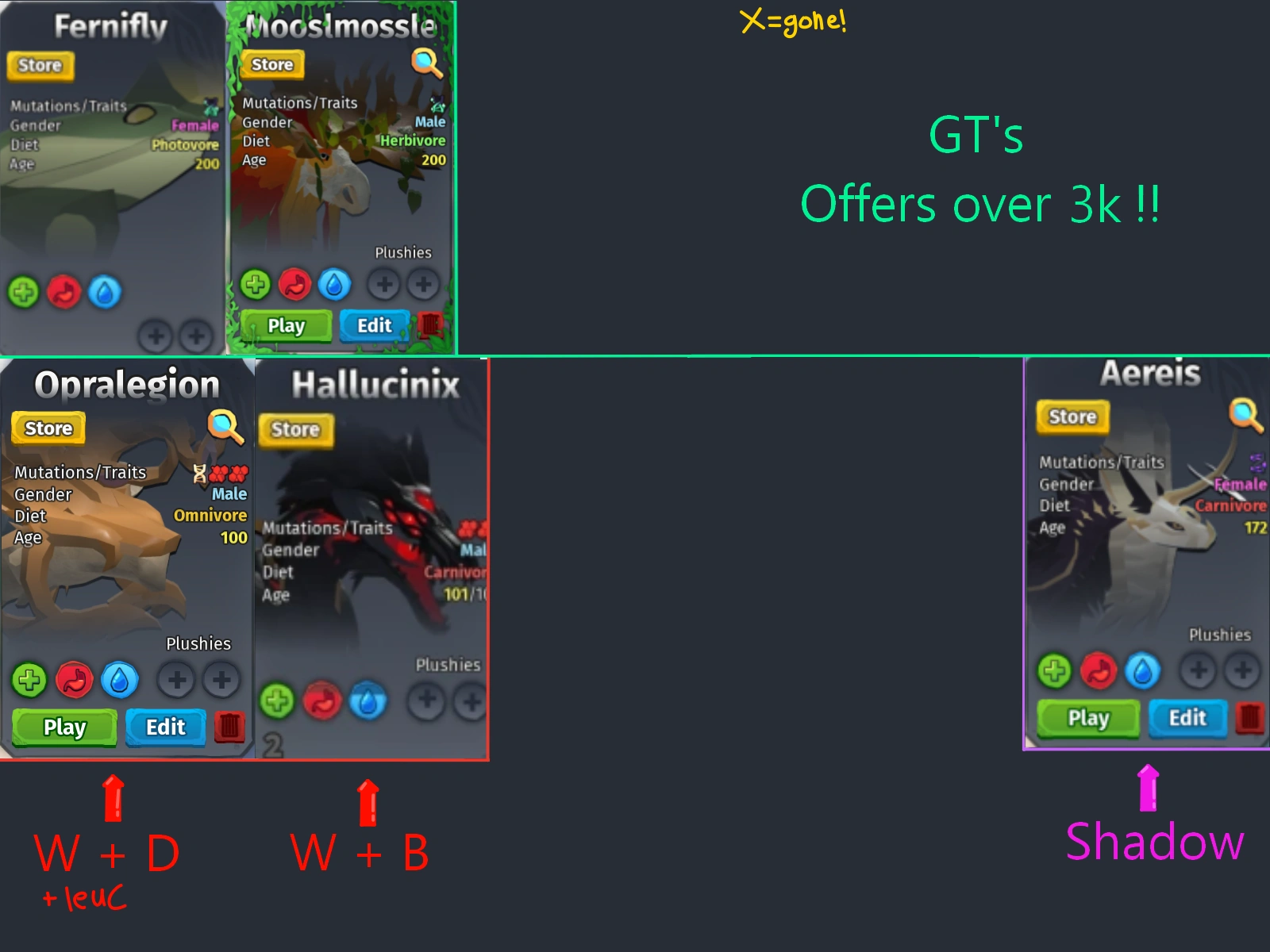 GT and DBL Red slots sale!! // ALL NYP (fairly please) | Fandom