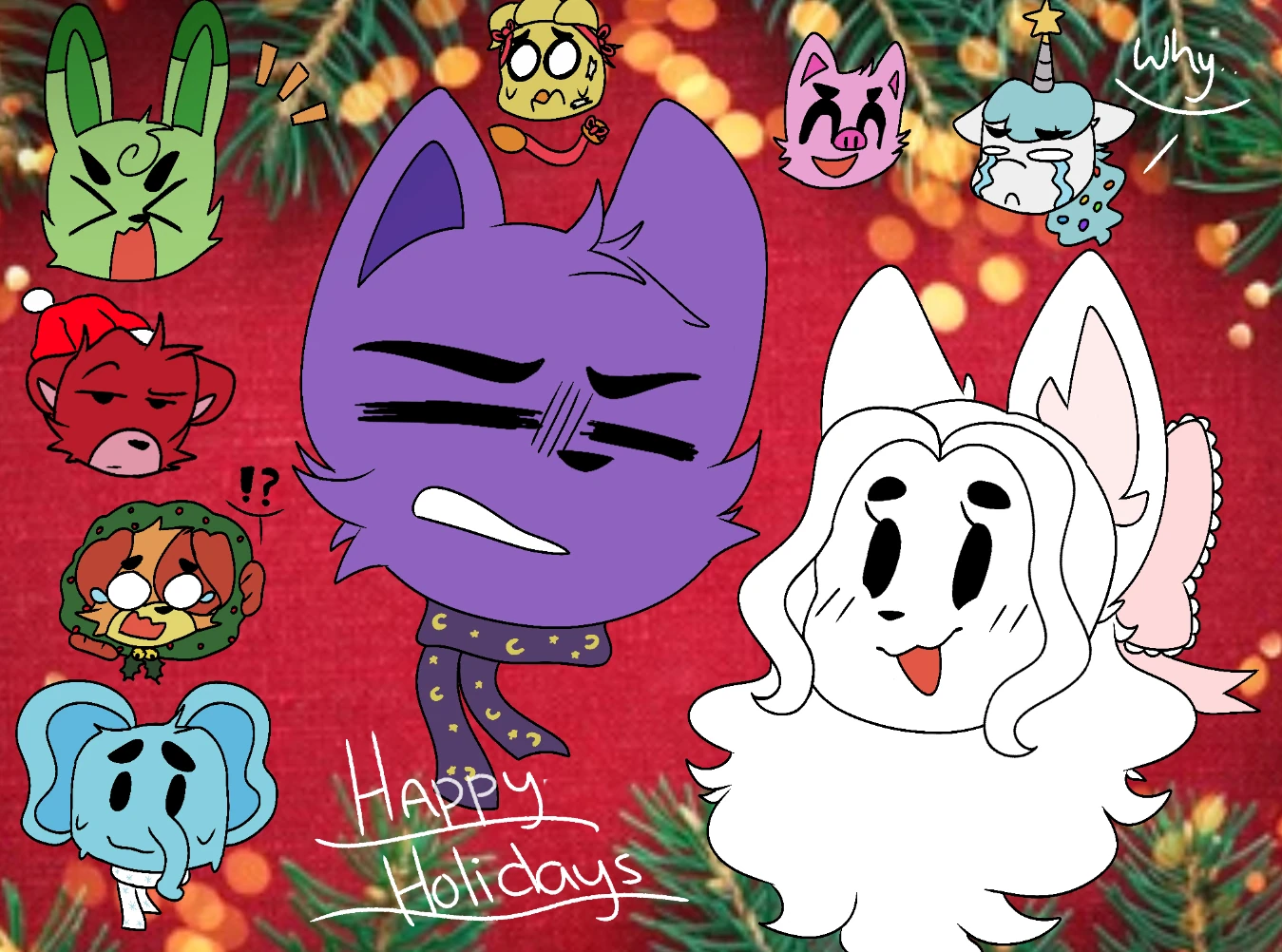 Random Christmas Poppy Playtime fanart.( The pink and white fox is my ...