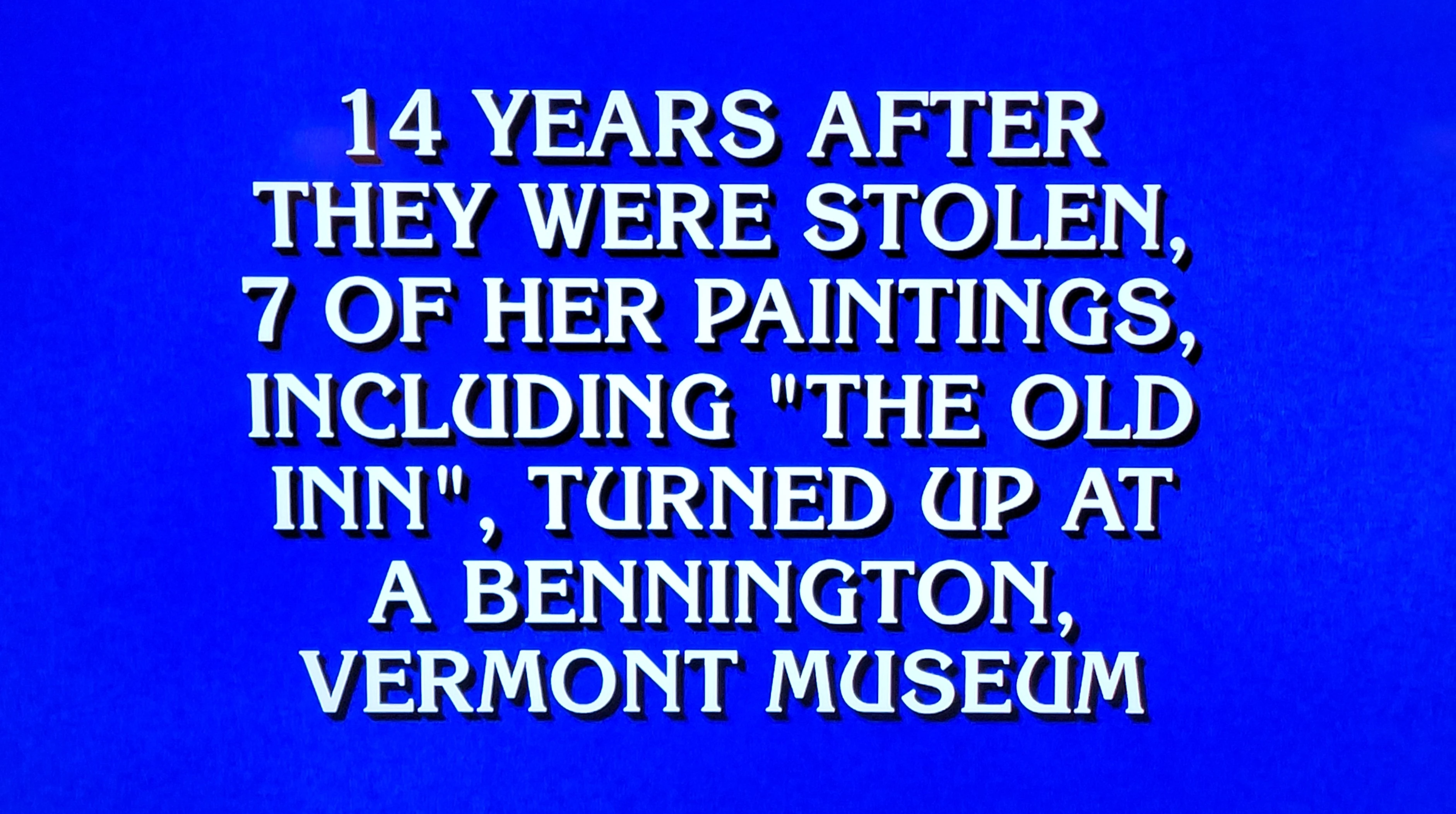 "Jeopardy!" Art Heists for $2000. | Fandom