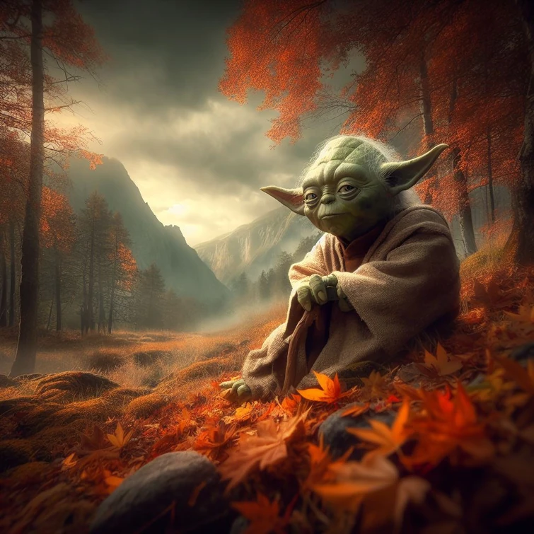 Some AI Art of Yoda in an Autumn Landscape | Fandom