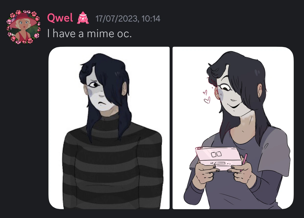 Found out about an old mime OC make by Qwel | Fandom
