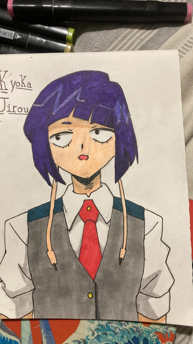 I did a drawing of Jirou, couldn't decide if I should do lineart or ...