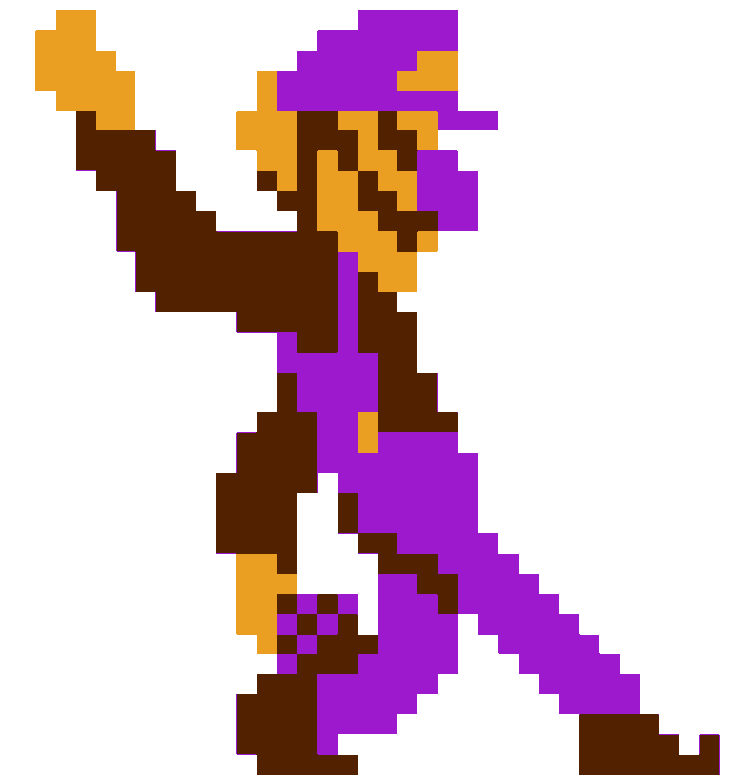 im making pixil waluigi sprites here is what i got so far | Fandom