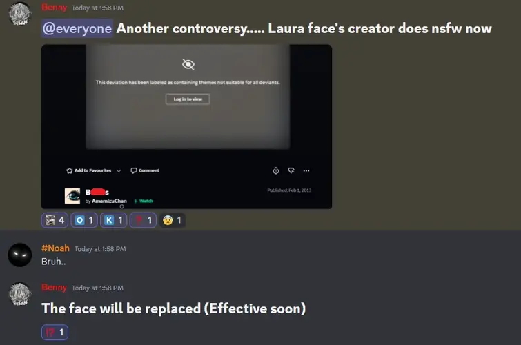 Well what would you know! The creator of the Laura scary face does NSFW ...