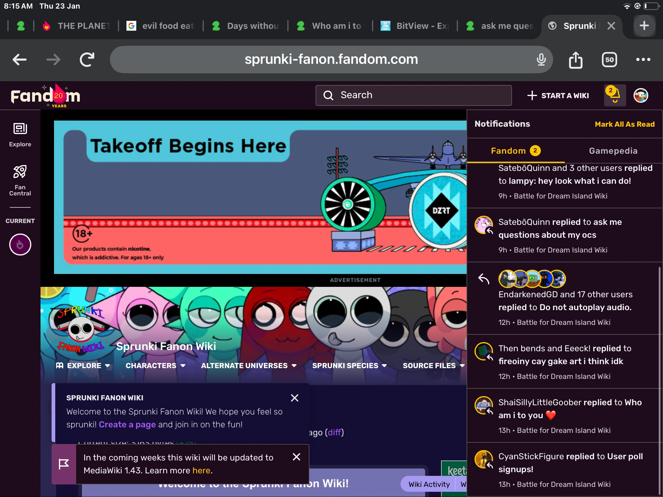 OMG I HATE FANDOM SO MUCH I WANNA SEE MY 2 NOTIFS BUT THEY’RE NOWHERE | Fandom
