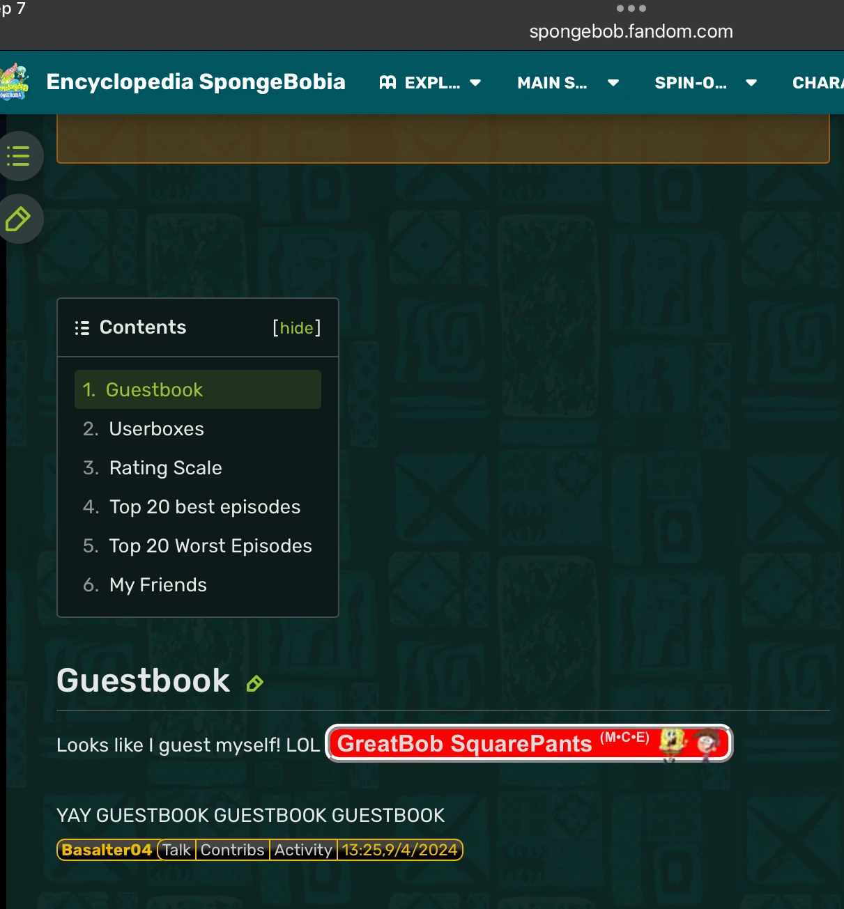Guys, sign my Guestbook if you want, it’s on my userpage | Fandom