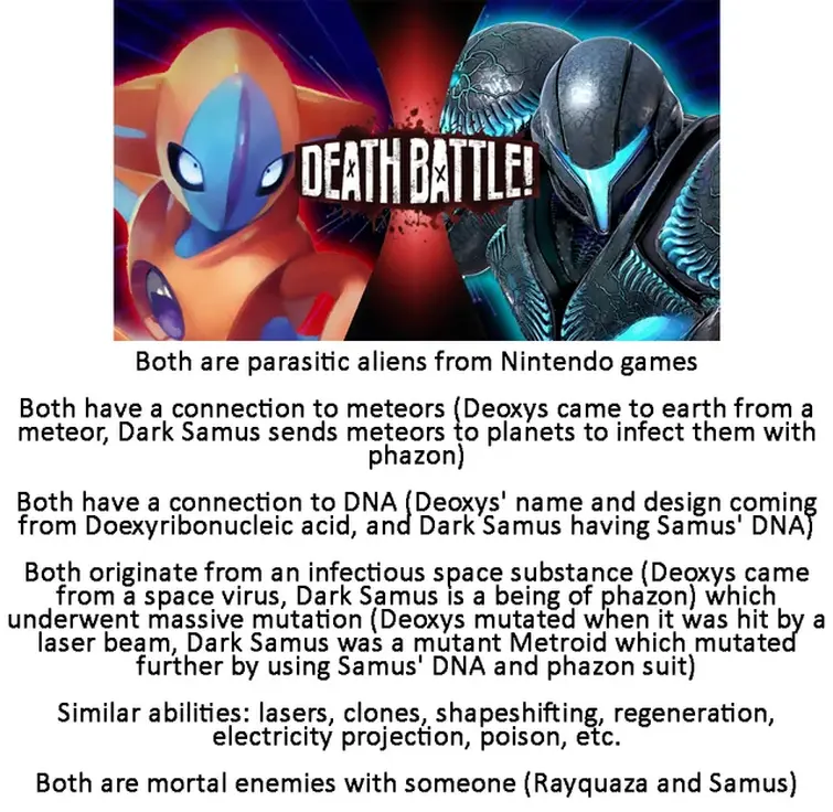 Deoxys VS Dark Samus (Pokemon VS Metroid) | Fandom