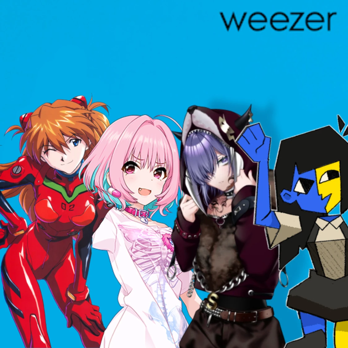 what if we put our 4 kins in the weezer blue album image | Fandom