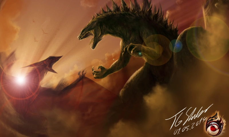 Magnificet Gyaos VS Godzilla Art | Fandom