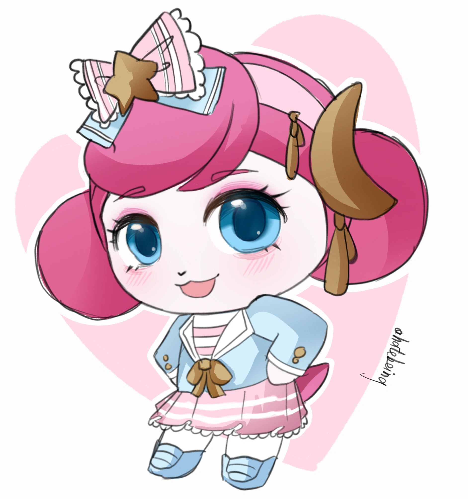 Draw Stickerping with this outfit because that matches her very well ...