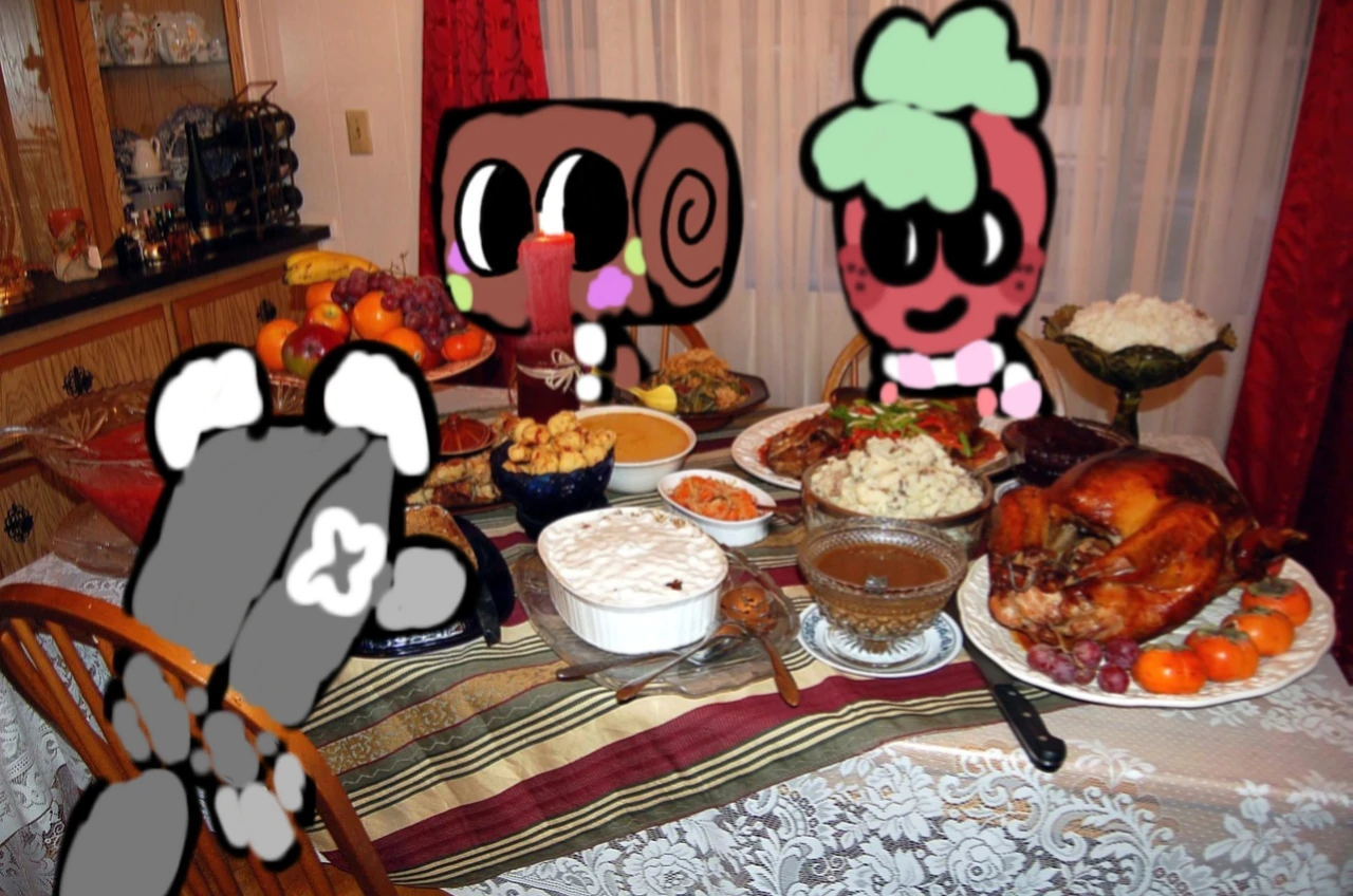 Cosmo, Sprout, and Pebble having a thanksgiving dinner | Fandom