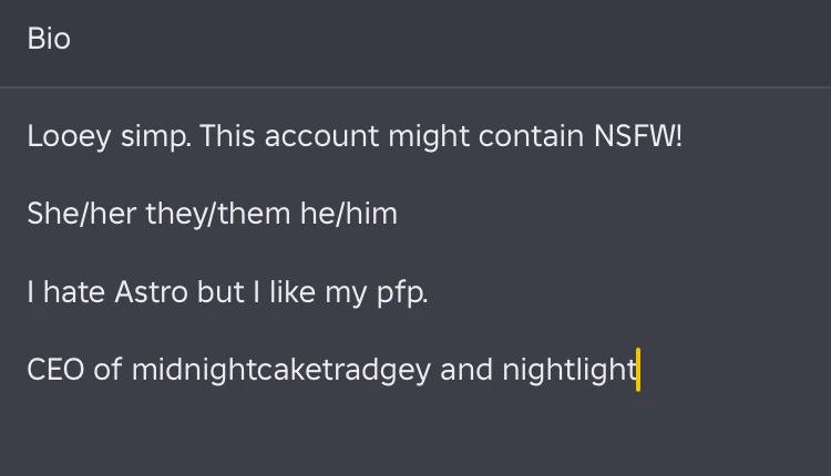 Guilded account bio :p | Fandom