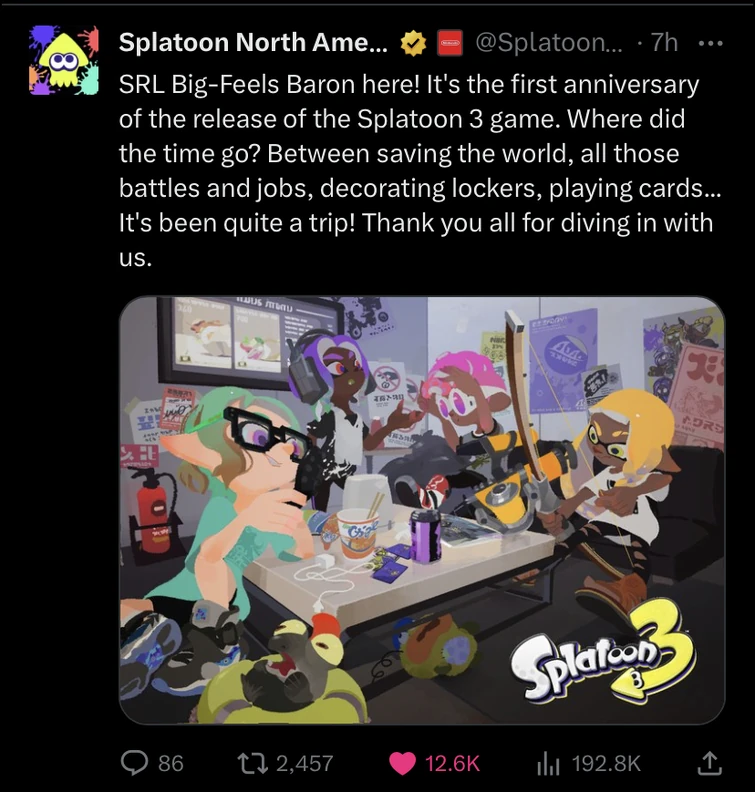 Splatoon 3’s official anniversary art | Fandom