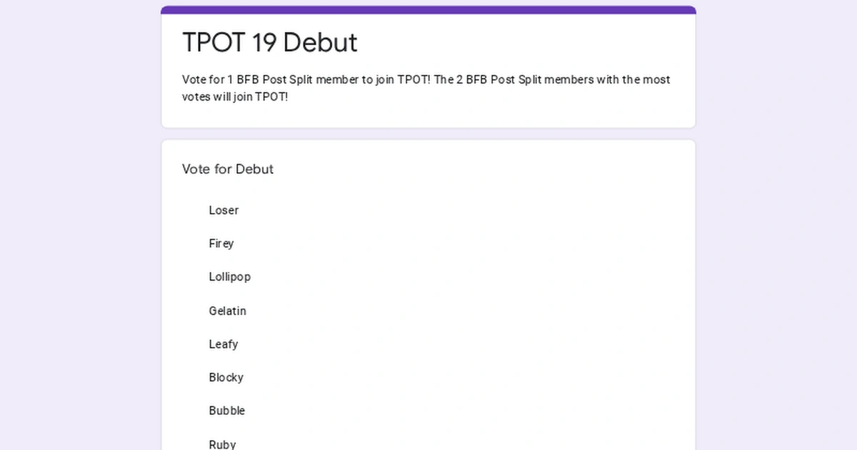 If TPOT had a debut voting in TPOT 19 (Vote on the form on this post ...