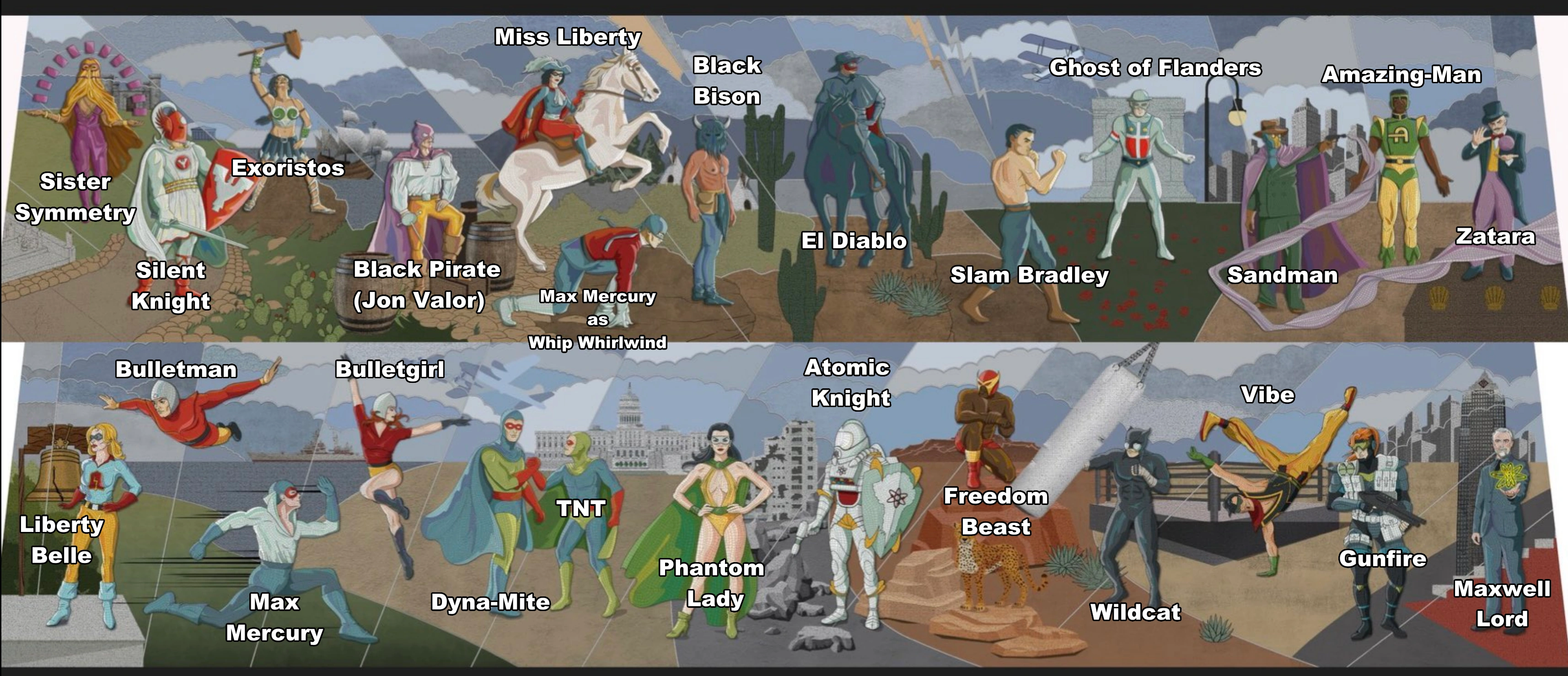 James Gunn has released a HD look at the mural in the Hall of Justice ...