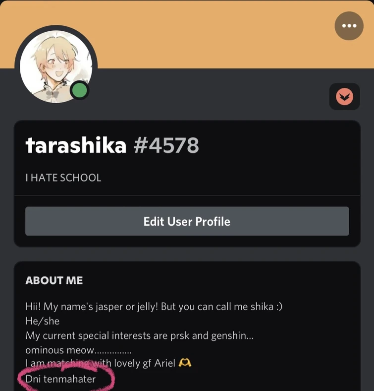 Me and tebmahater‘s matching discord bios 🥺 | Fandom