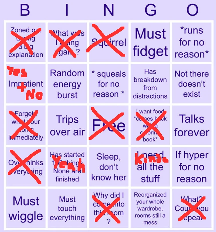ADHD Bingo | Fandom