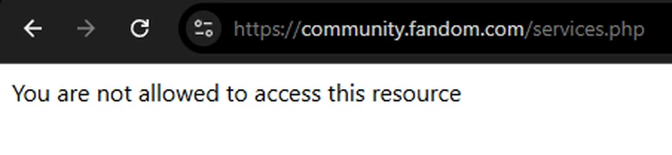 Could you show me all Fandom Error Messages and their references? | Fandom
