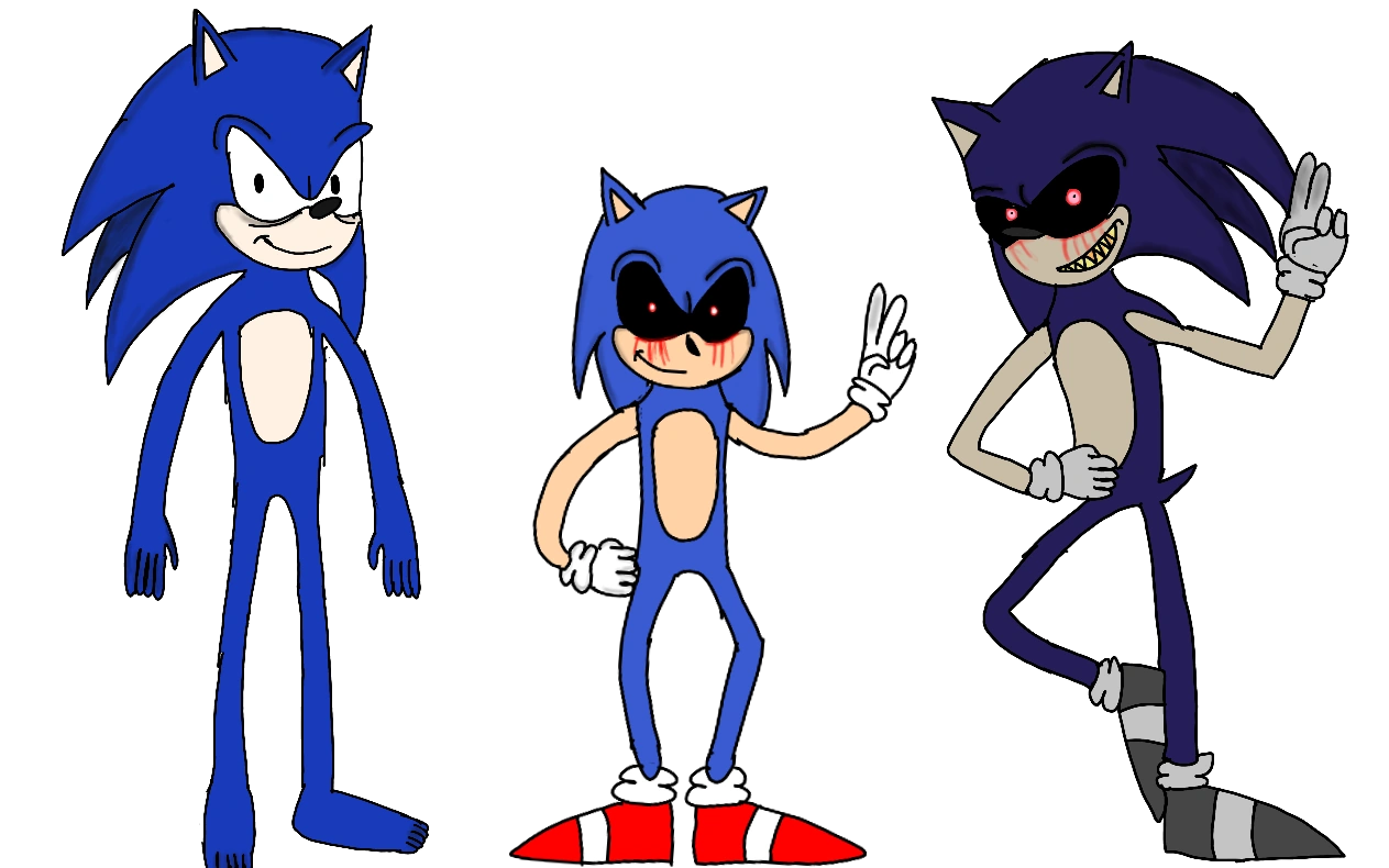 fanart I made involving OG X, OG 2017/X Prime and Crimson Sonic.exe ...