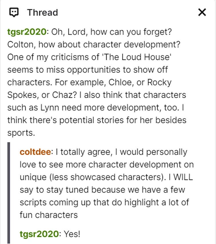 I asked Colton Davis about character development on 'The Loud House ...