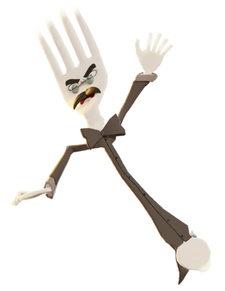 Me when I'm an angry sentient fork with glasses and a mustache animated ...