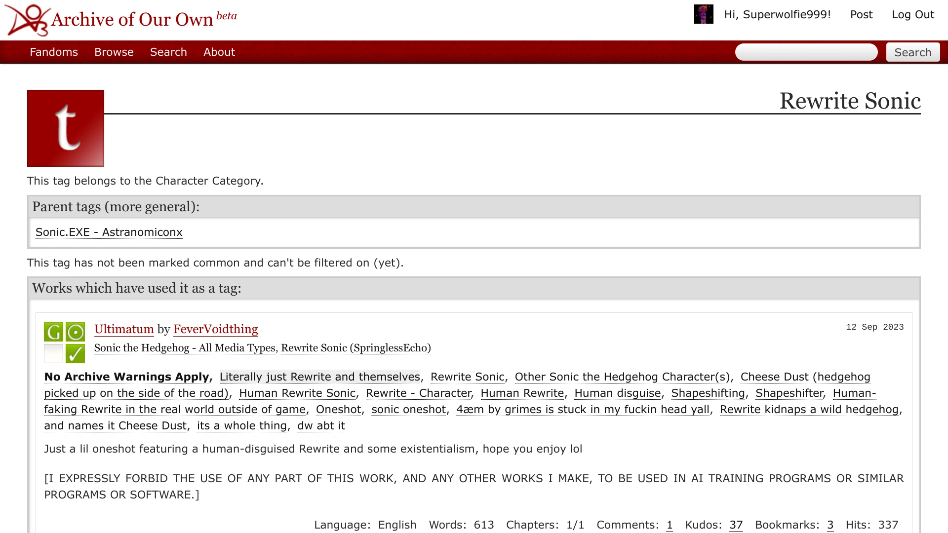 Well, well, well, what have we here? An AO3 tag of rewrite, huh? | Fandom