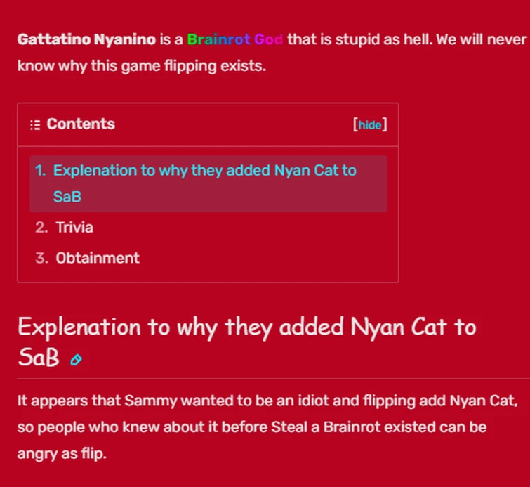 Yo admins ban/warn this guy for griefing Nyan Cat page | Fandom