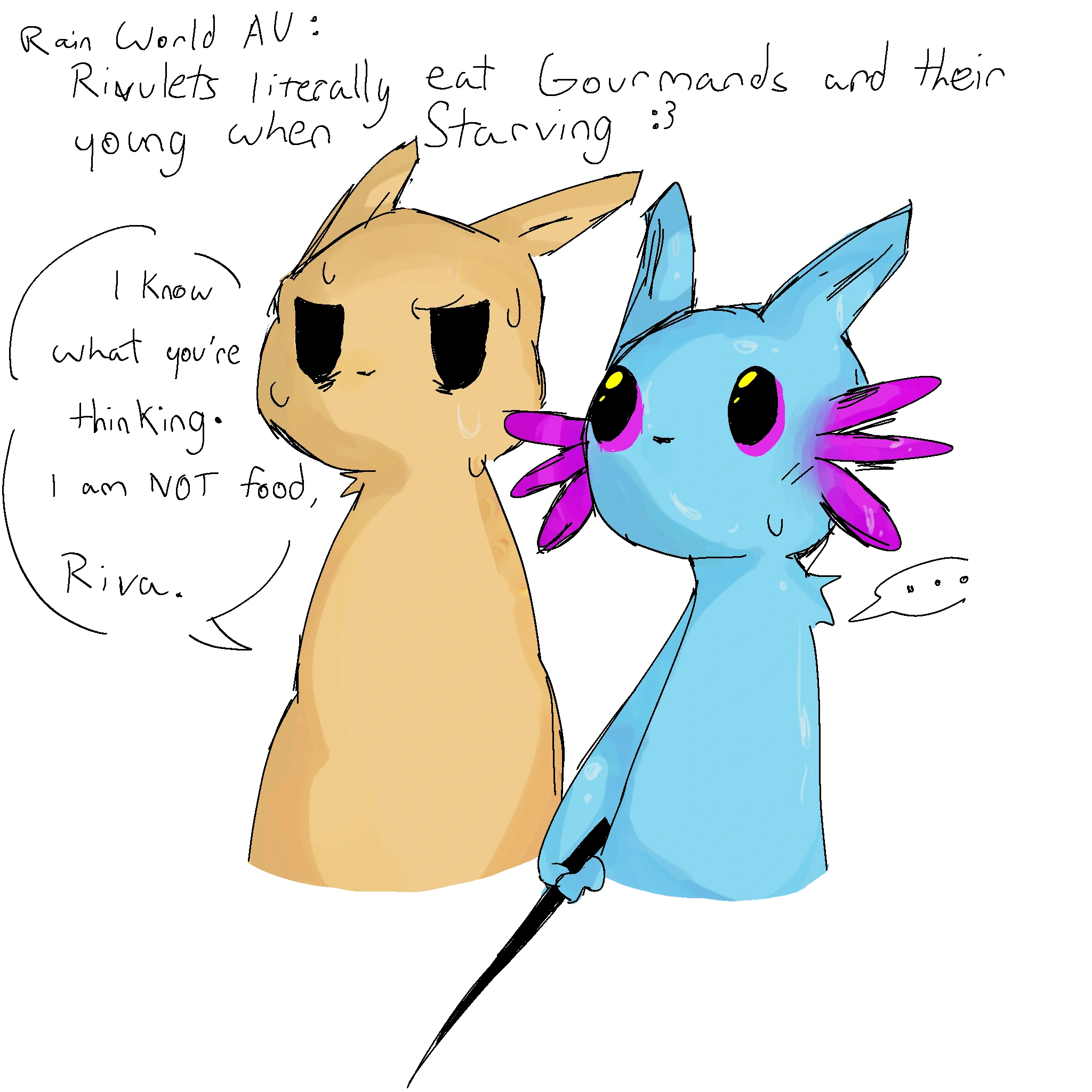 rain world wiki is sadly dead, so boo Gourby (Gourmand) and Riva ...